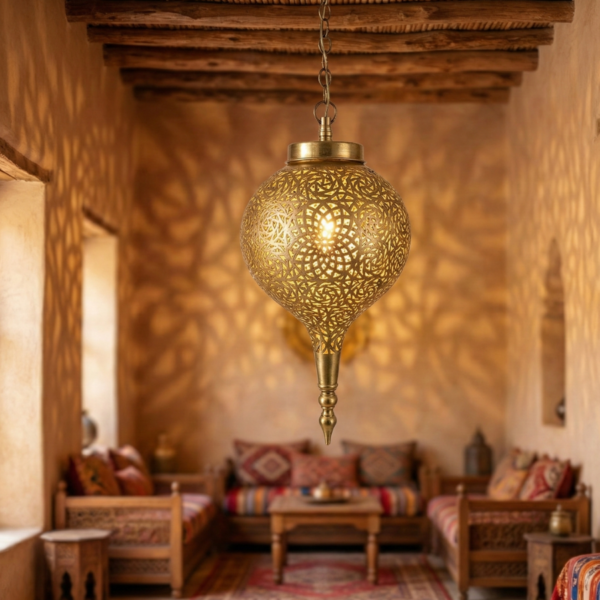 Gold -Silver Moroccan Pendant lamp