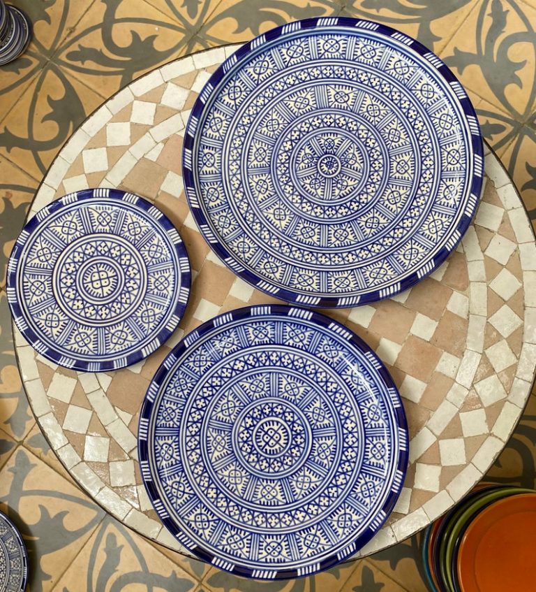 A1 – Blue Handmade and hand-painted Moroccan plates
